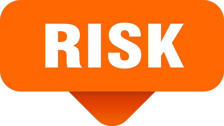 Risk management sticker sign Royalty Free Vector Image