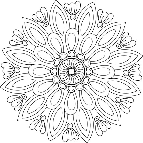 Elegant simple mandala line drawing for print Vector Image