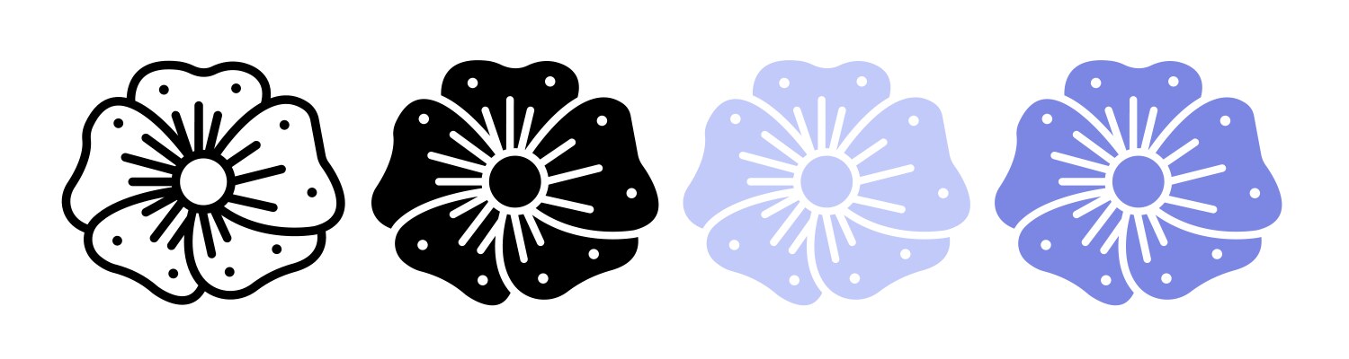 Flax flower icon set flaxseed seed linseed symbol Vector Image