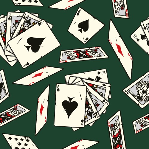 Playing cards seamless background pattern Vector Image
