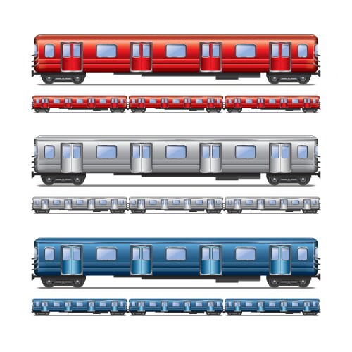 Trains railway wagon metro rail subway transport Vector Image