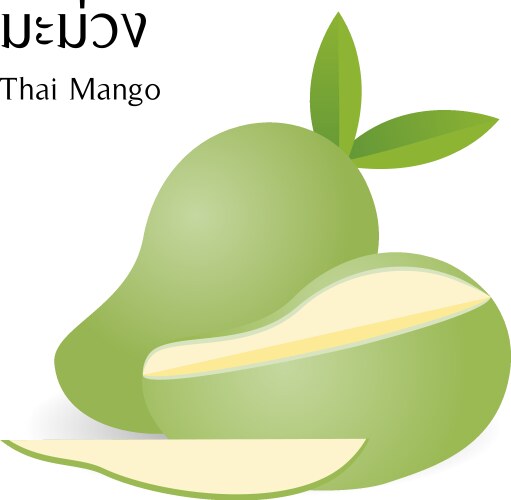 Thai food mango with sticky rice Royalty Free Vector Image