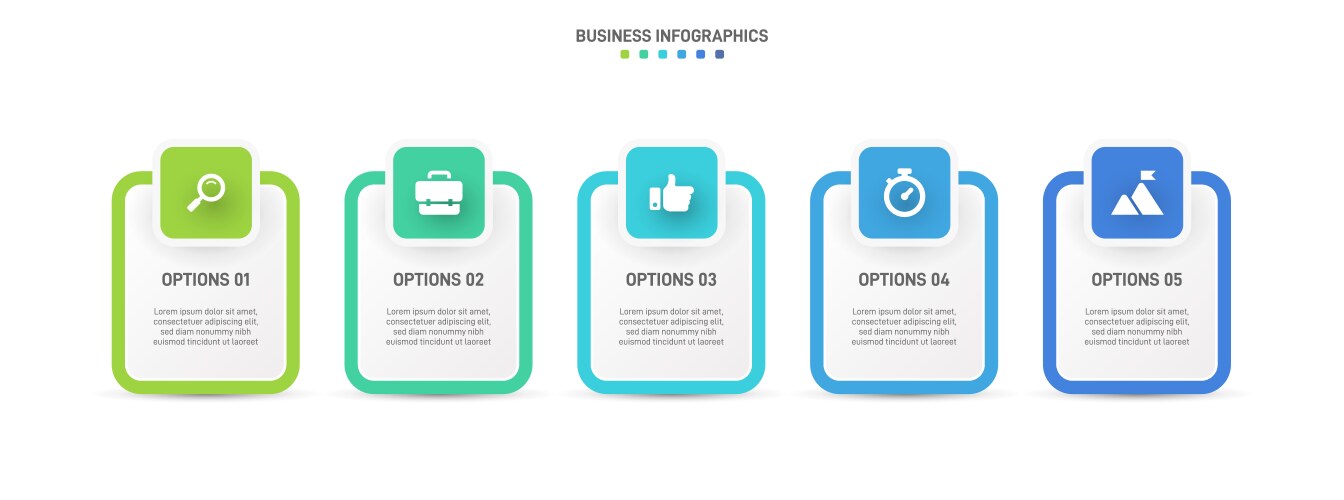 Horizontal progress bar featuring 5 arrow-shaped Vector Image
