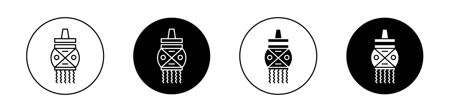 Kandeel icon set indian kandil symbol Royalty Free Vector