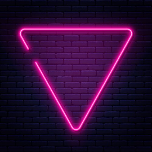 Triangle arrow neon sign Royalty Free Vector Image