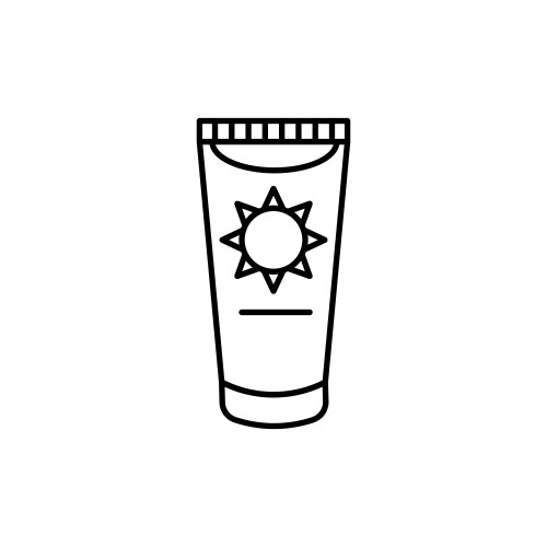 Suntan cream icon set beach sun symbol Royalty Free Vector