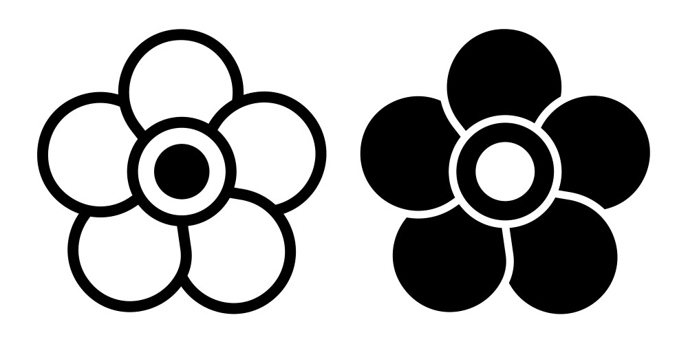 Flowers icon set floral symbol spring bloom Vector Image