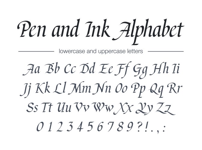 Universal handwritten italic font hand drawn Vector Image