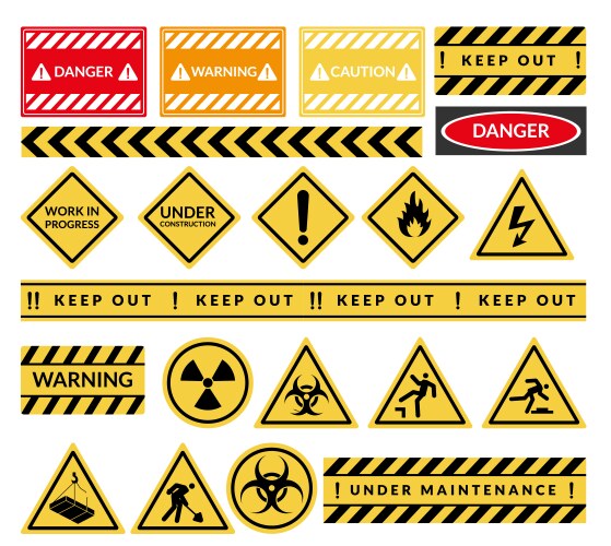 Caution signs Vector Images & Graphics for Commercial Use | VectorStock