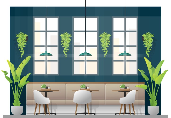 Shop restaurant cafe store front with windows Vector Image