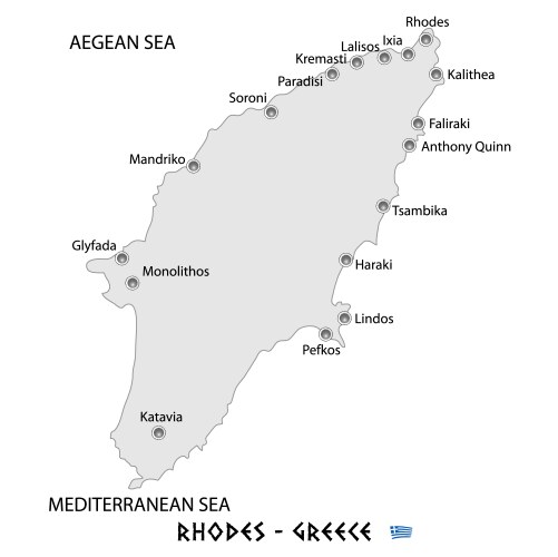 Rhodes Island Map (50718497) – Royalty-Free Vector | VectorStock