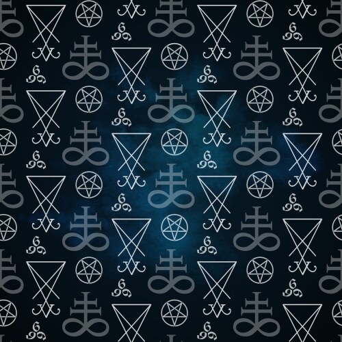 Seamless pattern with occult symbols Royalty Free Vector