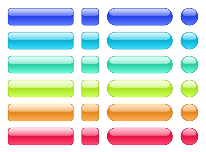 Colored web buttons Royalty Free Vector Image - VectorStock