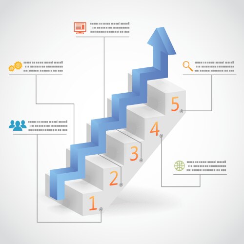 Staircase business ladder levels of success Vector Image
