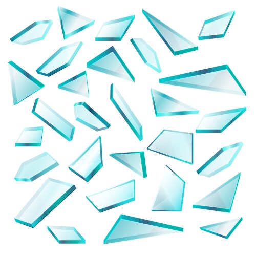 Broken Glass Shards - Realistic Set Royalty Free Vector