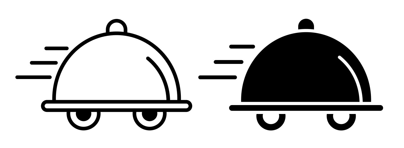 Food delivery icon set order symbol Royalty Free Vector