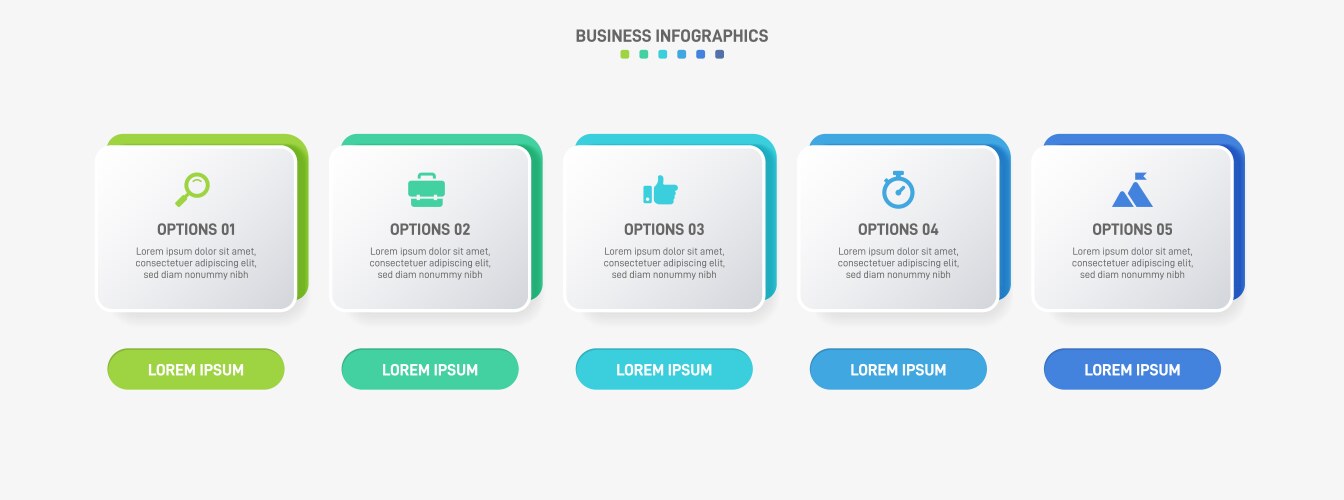 Horizontal progress bar featuring 5 arrow-shaped Vector Image