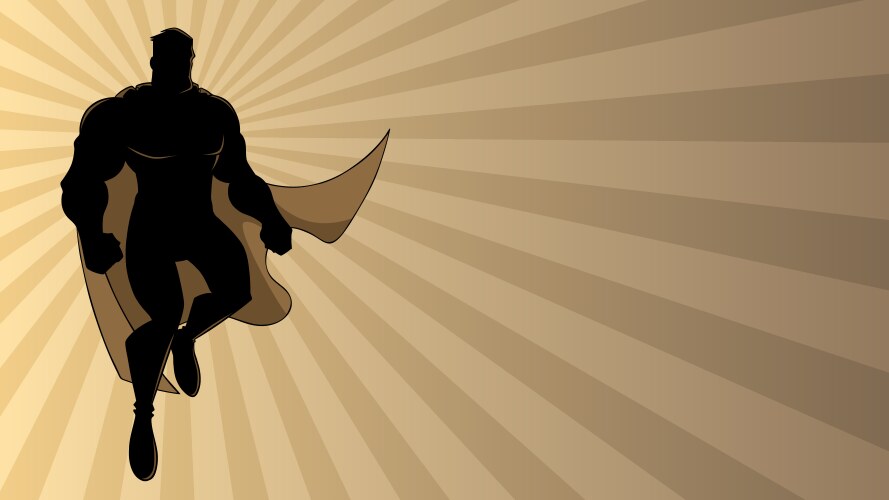 Silhouette man and women superhero with sunlight Vector Image
