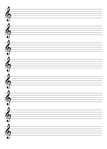 Classic treble music stave staff Royalty Free Vector Image