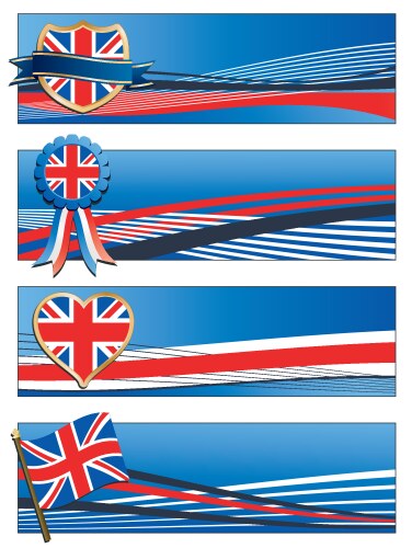 Union jack banners Royalty Free Vector Image - VectorStock