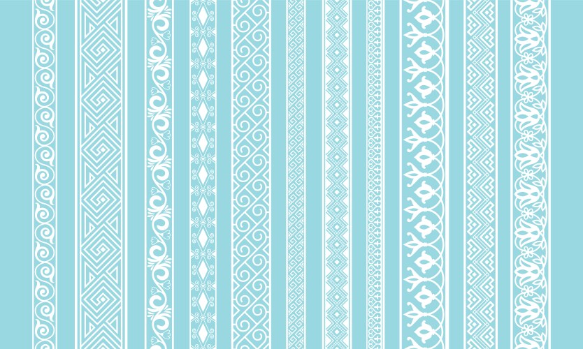 Braid borders abstract braids border set Vector Image