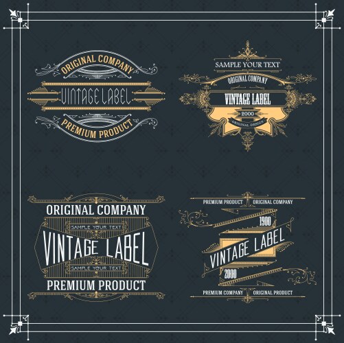 Vintage design set Royalty Free Vector Image - VectorStock