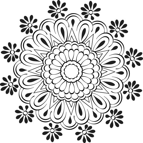 Elegant simple mandala line drawing for print Vector Image