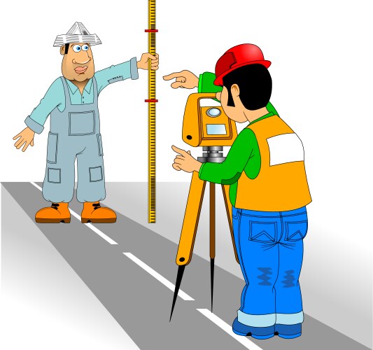 Cartoon land surveyor Royalty Free Vector Image