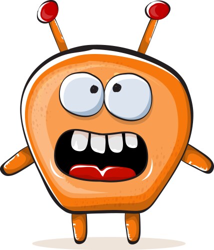 Cartoon funny green alien monster isolated Vector Image