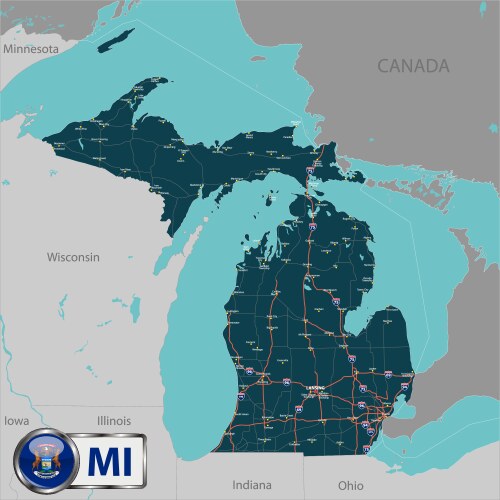 Michigan Map Vector Images (over 2,500)