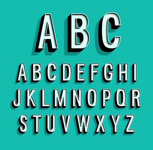 Retro alphabet Royalty Free Vector Image - VectorStock