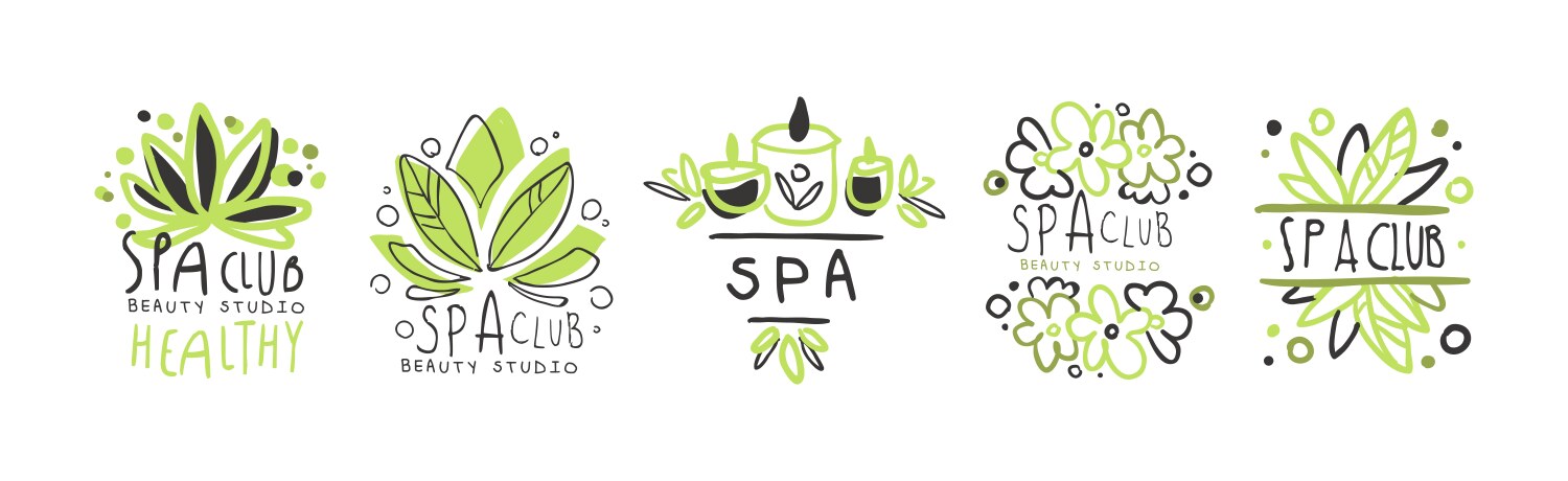Spa club and beauty studio label logo design Vector Image