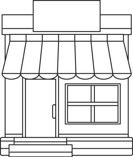 Facade store building traditional street city Vector Image