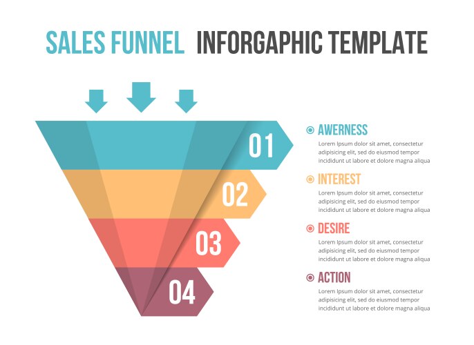 Funnel diagram template Royalty Free Vector Image
