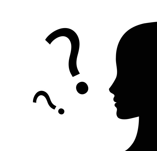 Question mark with face Royalty Free Vector Image
