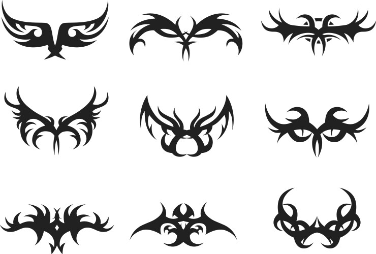 Set of acid neo tribal elements Royalty Free Vector Image