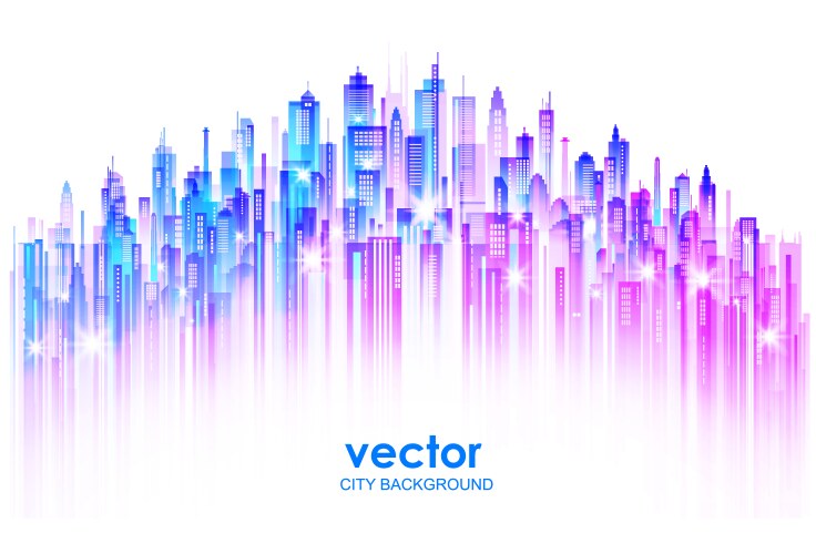 Urban building skyline panoramic background Vector Image