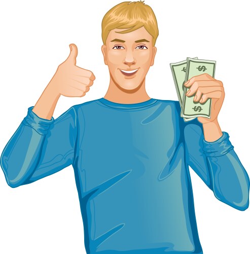 Young black man with no money man with pockets Vector Image