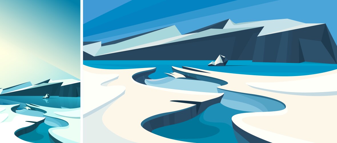 Frozen arctic ocean Royalty Free Vector Image - VectorStock