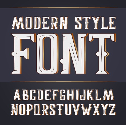 Tough bold display font design alphabet Royalty Free Vector