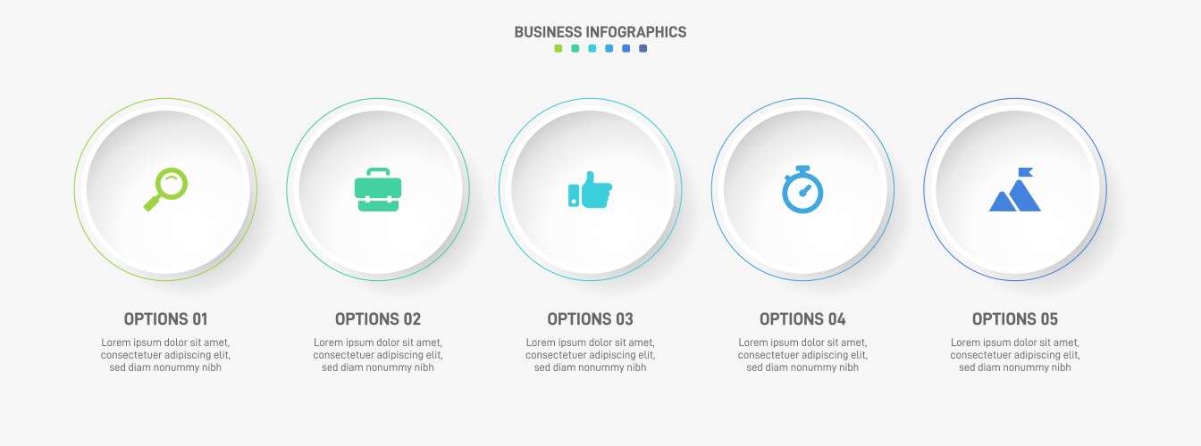 Horizontal progress bar featuring 5 arrow-shaped Vector Image