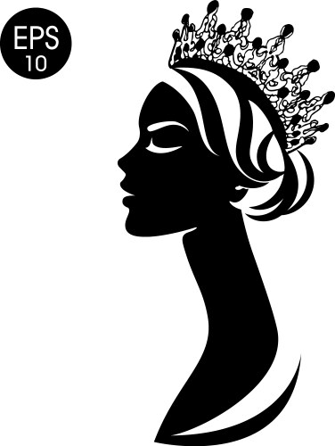 Queen Silhouette in Crown Royalty Free Vector Image