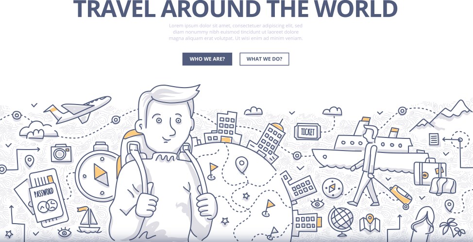 Uae travel to dubai hand draw doodle background Vector Image