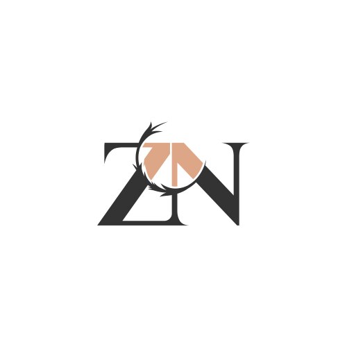 Alphabet initials logo zn nz z and n Royalty Free Vector