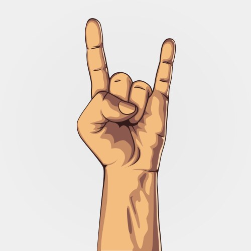 Hand in rock sign background Royalty Free Vector Image