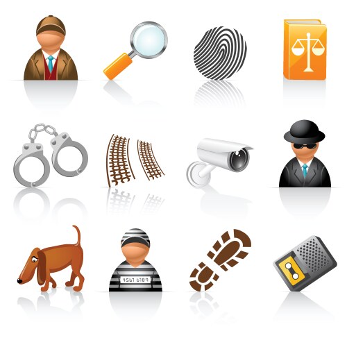 Detective set Royalty Free Vector Image - VectorStock