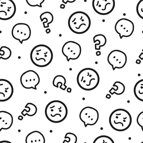 Abstract confusion emoticon queries pattern Vector Image
