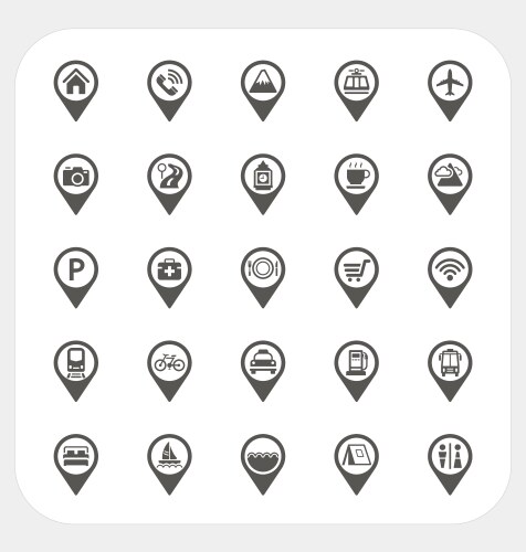 Location icons military style Royalty Free Vector Image