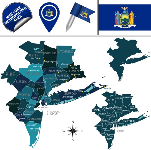 Map washington dc metropolitan area Royalty Free Vector