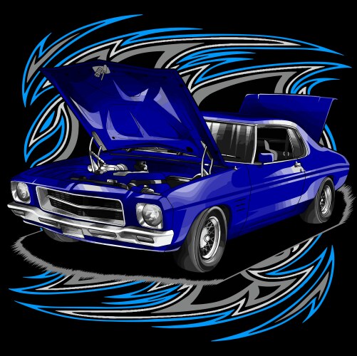 Blue Drag Race Car Speed Illustration Royalty Free Vector
